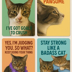 Printable Funny Cat Affirmation Cards – Cute & Motivational Pet Quotes ...