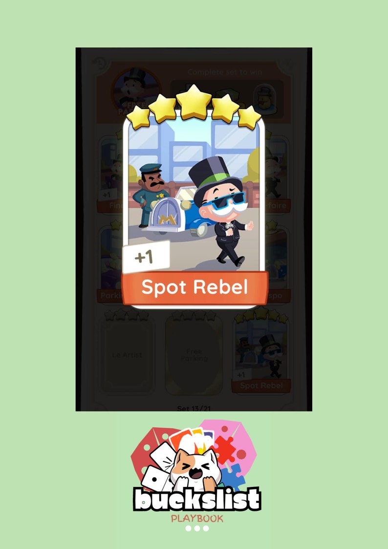 Monopoly Go 5 Star Sticker Spot Rebel SET 13 - Etsy