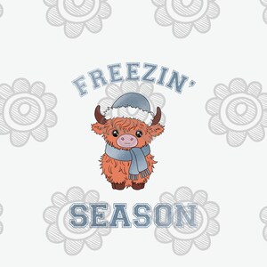 Freezin' Season Highland Cow Sublimation Image - Digital PNG Download ...