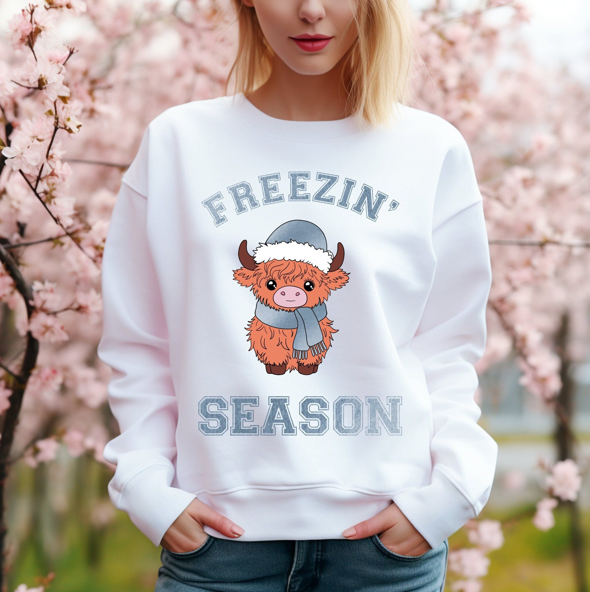 Freezin' Season Highland Cow Sublimation Image - Digital PNG Download ...