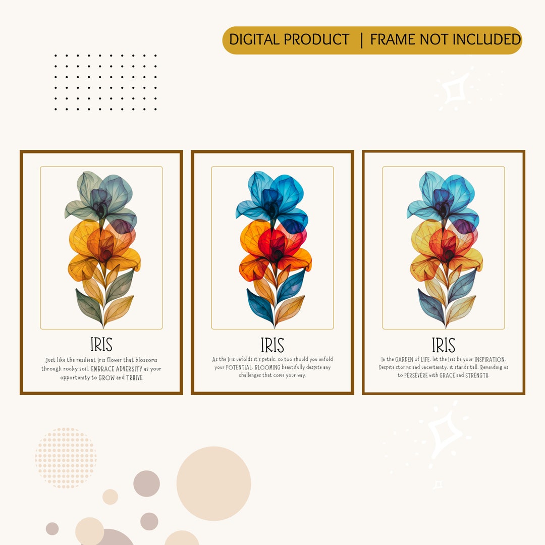 Colorful Iris Inspirational Poster Digital Download, Motivational Wall ...
