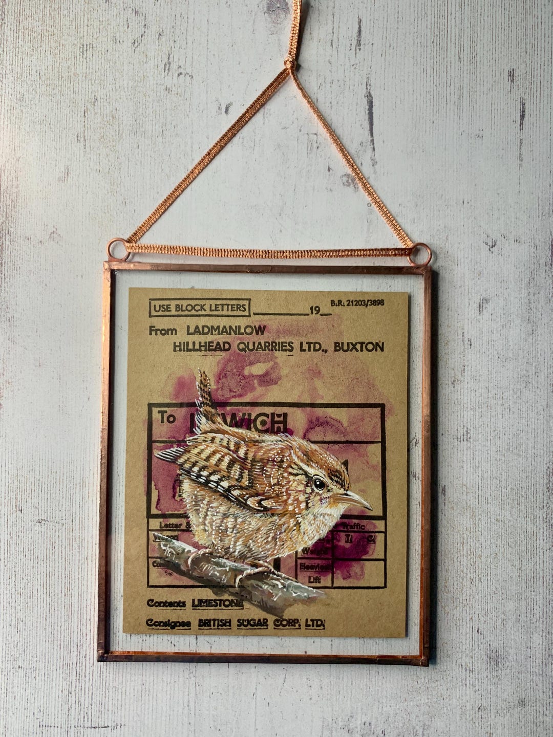 Wren | 1950s British Railways Wagon Label | Watercolour and Ink ...