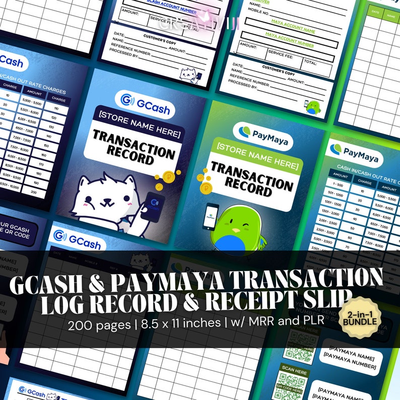 Gcash & Paymaya Bundle Transaction Log Record and Transaction Receipt ...