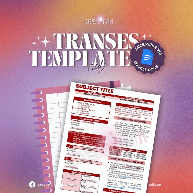 Google Docs Transes Template Bundle | W/ MRR & PLR - Creativiji - Etsy