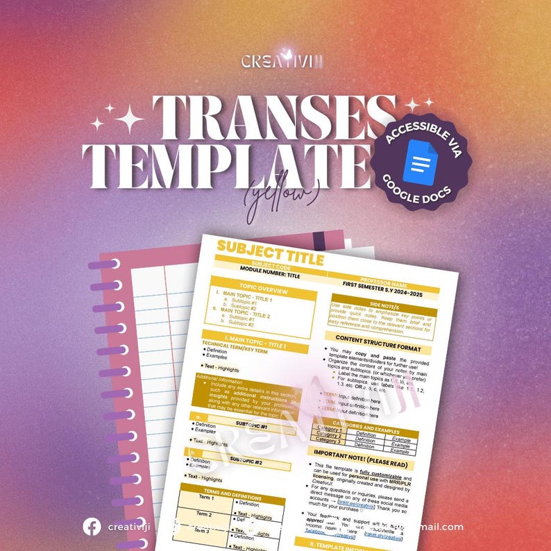 Google Docs Transes Template Bundle | W/ MRR & PLR - Creativiji - Etsy