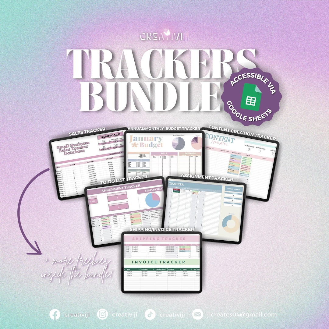 Google Sheets Trackers Bundle | W/ MRR & PLR - Creativiji - Etsy