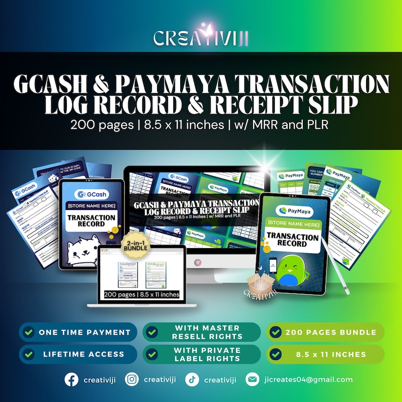Gcash & Paymaya Bundle Transaction Log Record and Transaction Receipt ...