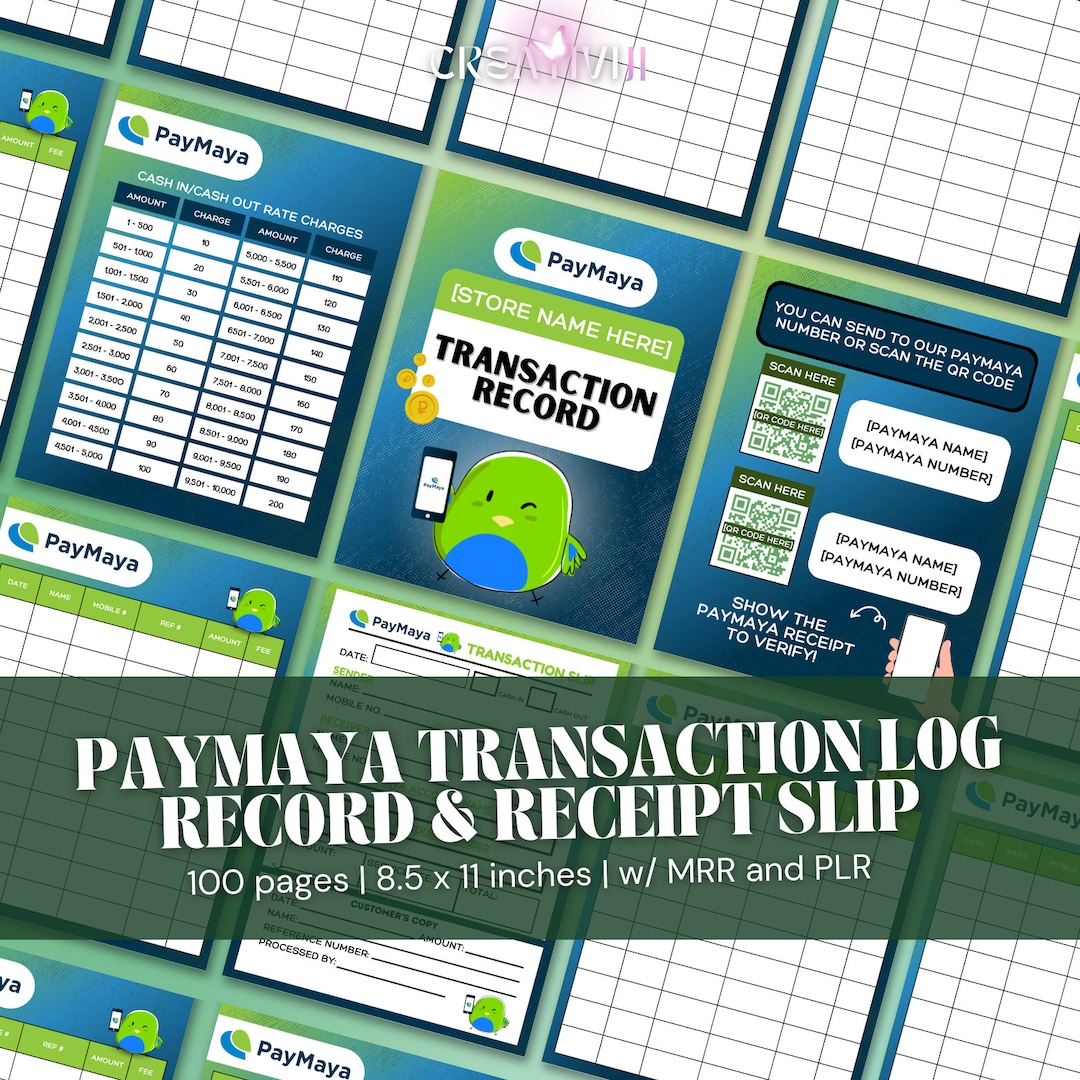 Paymaya Transaction Log Record and Receipt Slip - W/ MRR & PLR ...