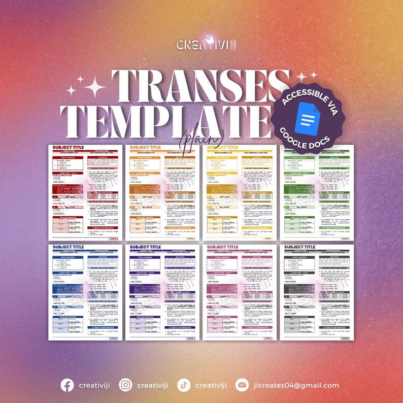 Google Docs Transes Template Bundle | W/ MRR & PLR - Creativiji - Etsy