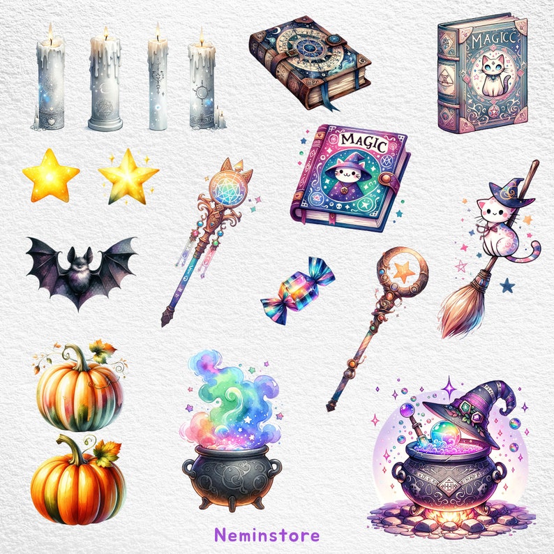 Cat Wizard's Stronghold Clipart- Wizard Clipart, Cat Clipart, Castle ...