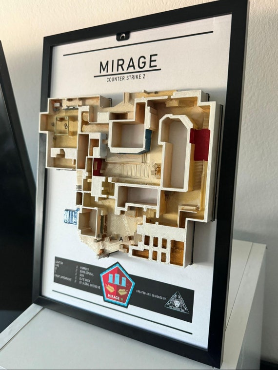 Counter-strike Map Layout Wall Art CS2 CSGO 3D Print Dust2 Mirage🤨 ...
