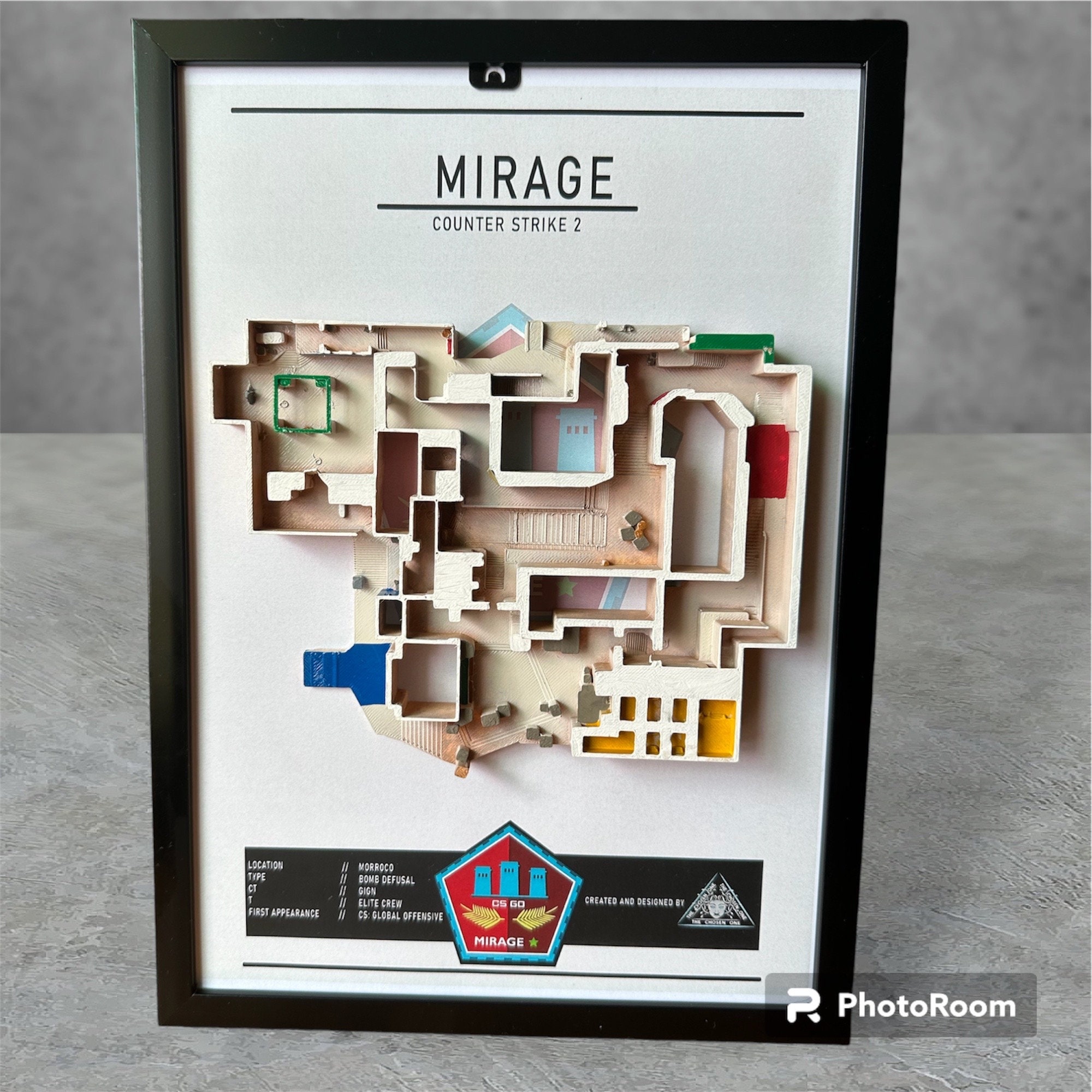 Bytc1 Mirage Counter Strike 3D Printed Map High Quality Print & Paint ...