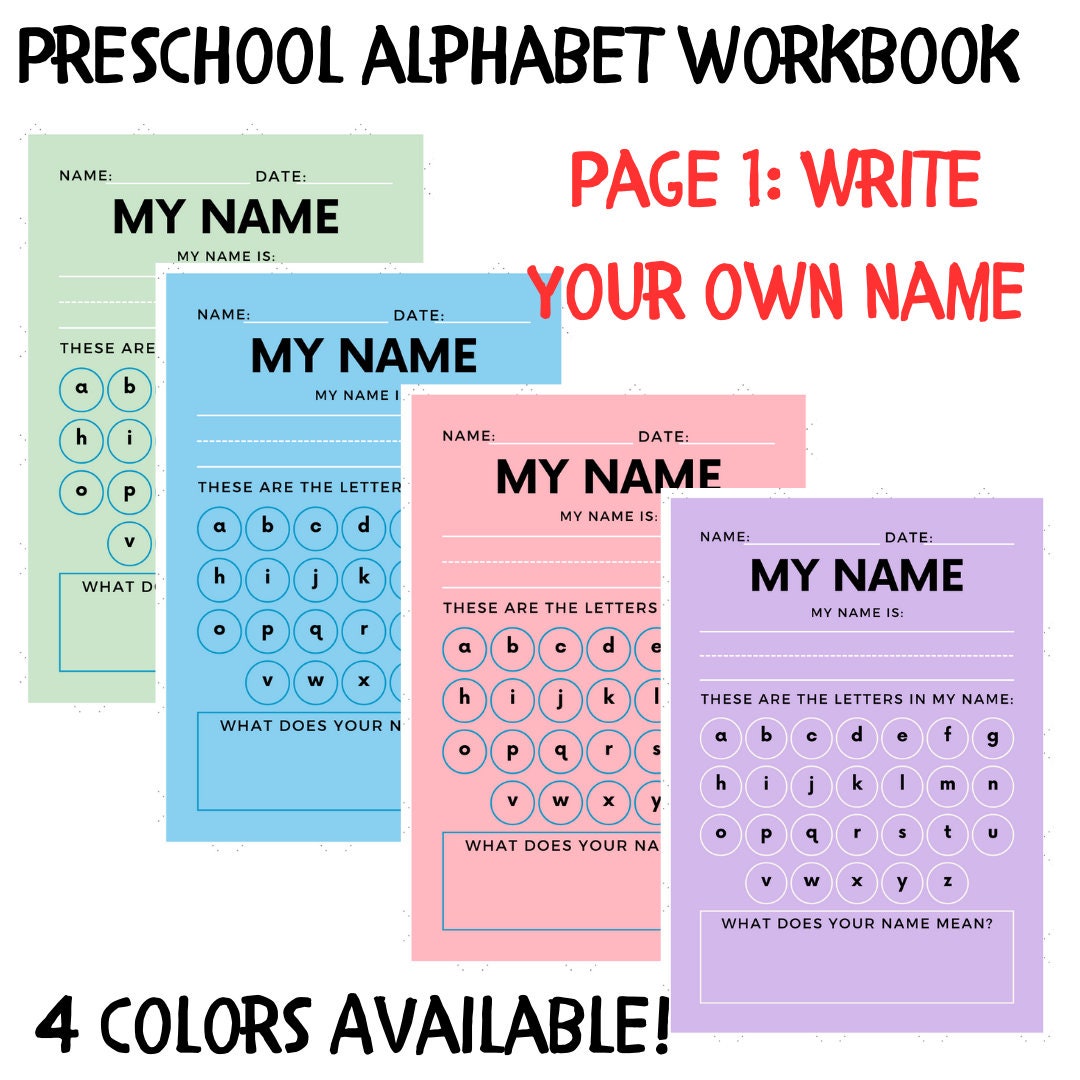 A Fun and Easy Alphabet Workbook to Learn Writing for Children in 4 ...