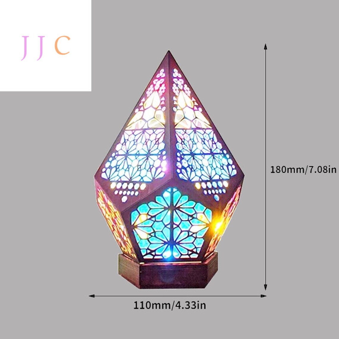 Bohemian Colourful Wooden Floor Projection Lamp Bohemian Colourful ...