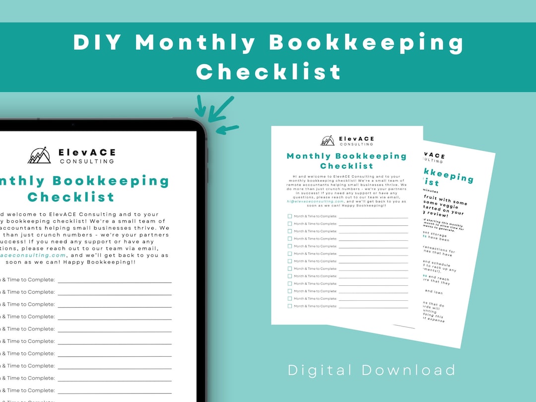 DIY Monthly Bookkeeping Checklist for Entrepreneurs and Small Business ...