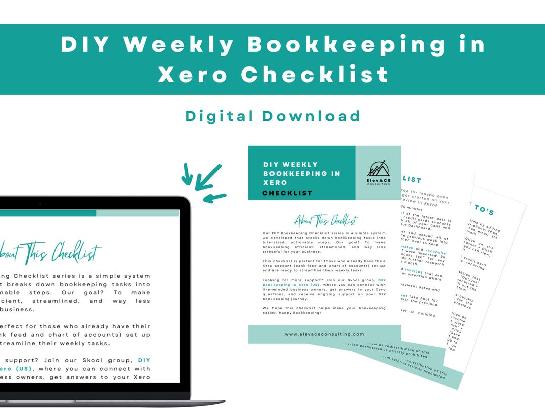 DIY Weekly Bookkeeping Checklist in Xero for Entrepreneurs and Small ...