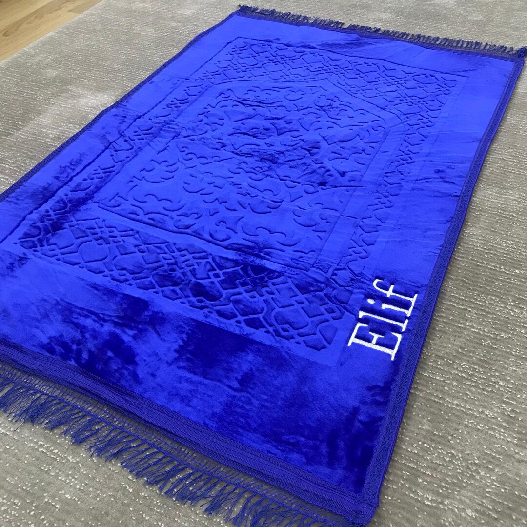 Custom Plush Prayer Rug , Plush Prayer Mat, Personalized Thick Padded ...