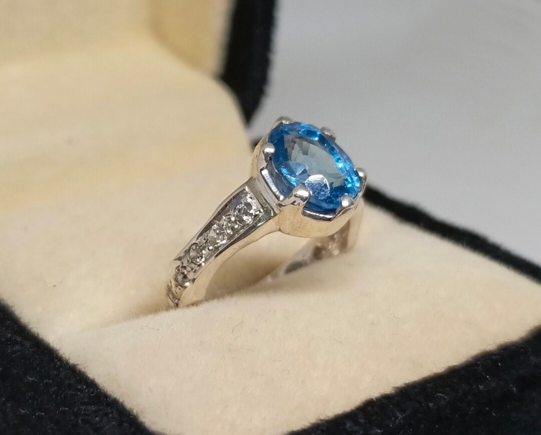 Rare Deep Blue Topaz Sterling Silver 925 Handmade Women Ring High ...