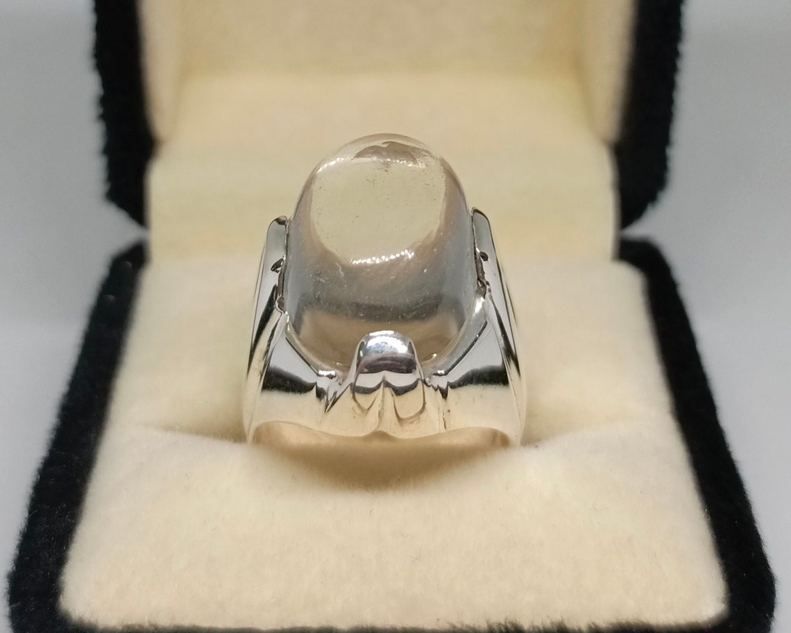 Real Clear Crystal Quartz Sterling Silver 925 Handmade Ring High ...