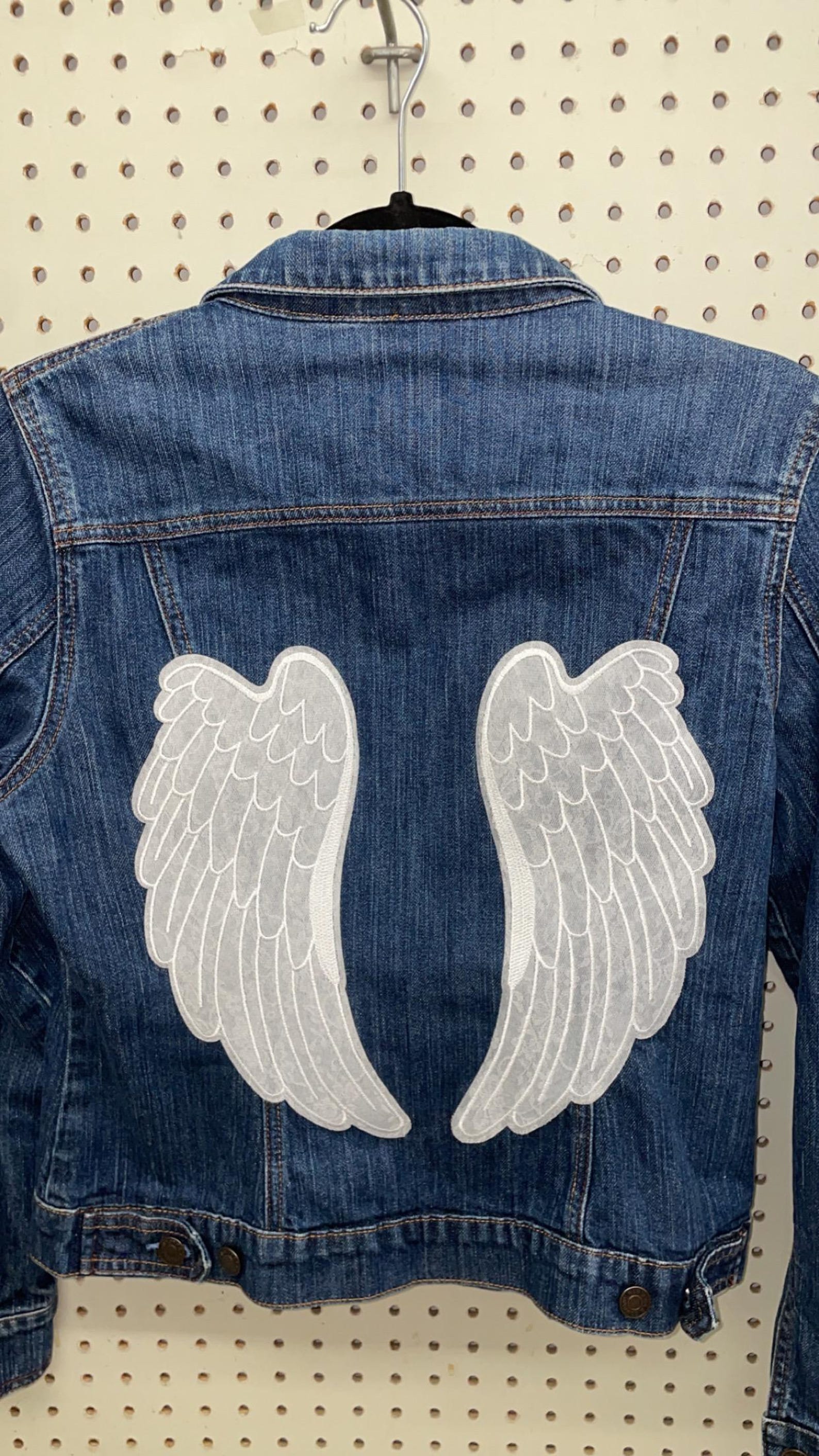 Angel Wing Jean Jacket, Size Womens Medium - Etsy