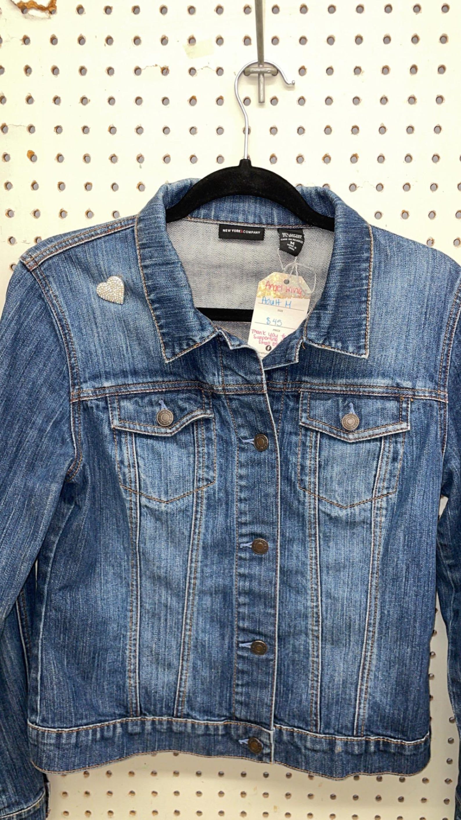 Angel Wing Jean Jacket, Size Womens Medium - Etsy