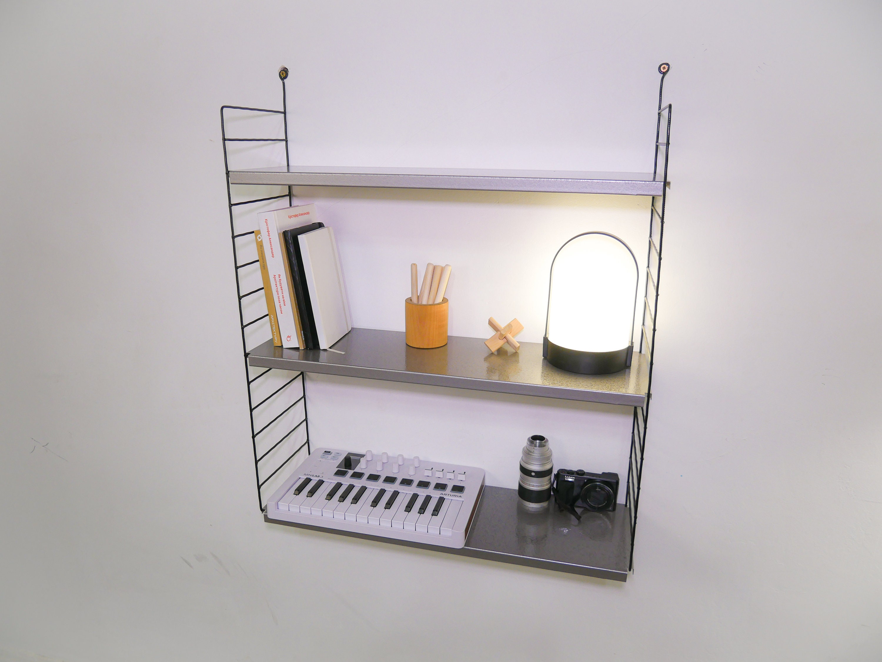 Vintage Shelving System Industrial Style String Shelving Wall Rack With ...