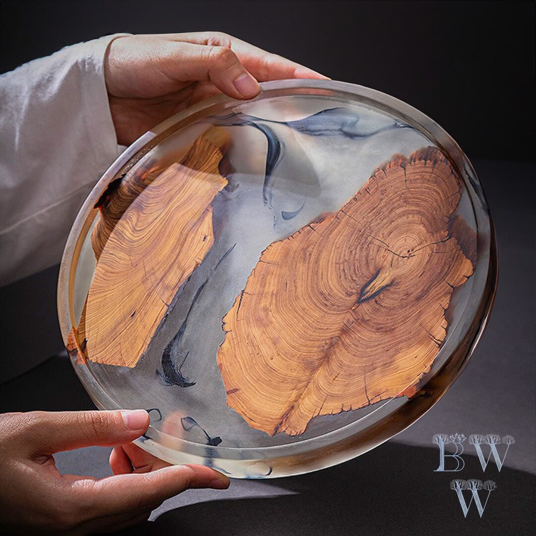 Unique Serving Tray Made of Wood and Epoxy Resin, Wooden Tray, Wooden ...