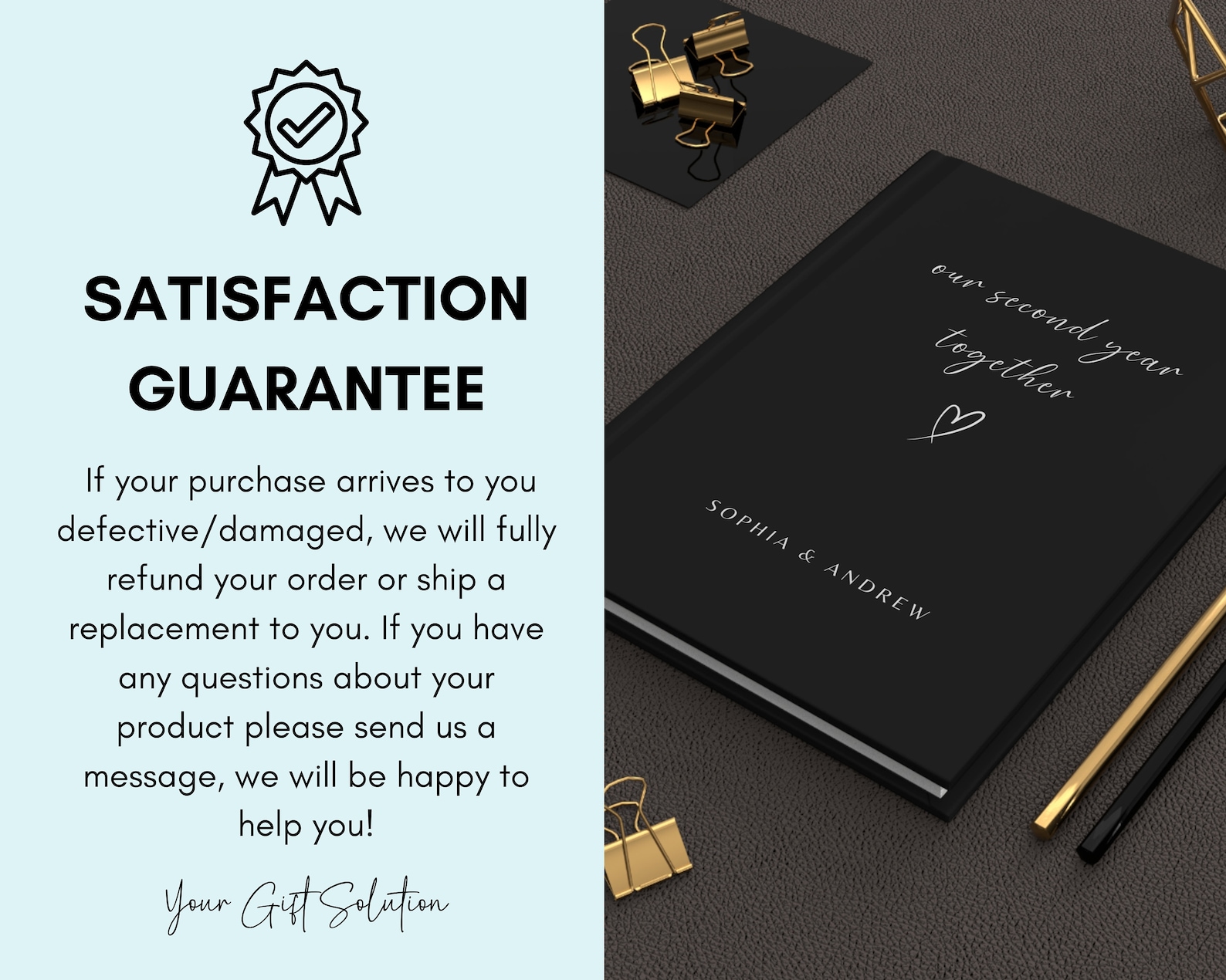 Personalized Couple Notebook, Custom Paper Anniversary Gift, Our First ...