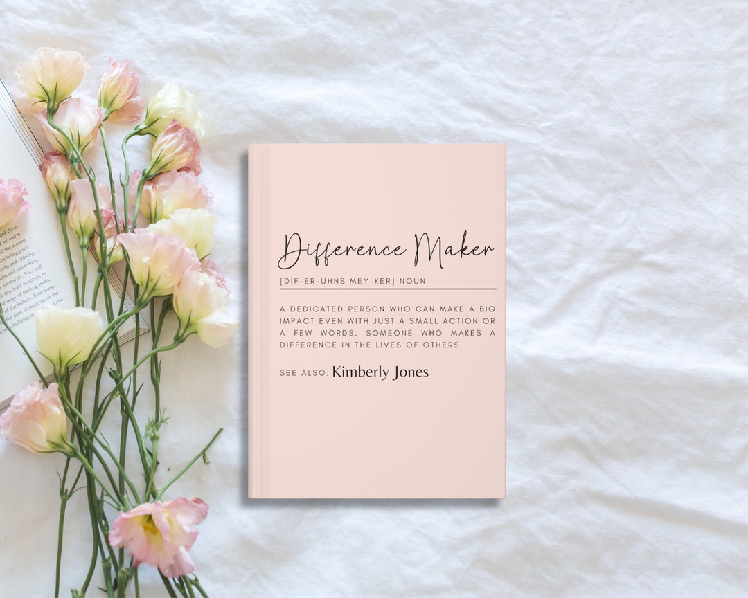 Difference Maker Journal Personalized, Thank You Notebook for Coworker ...