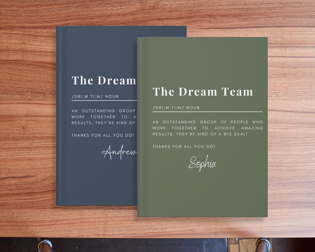 Custom Dream Team Journal, Personalized Corporate Notebook, Team ...
