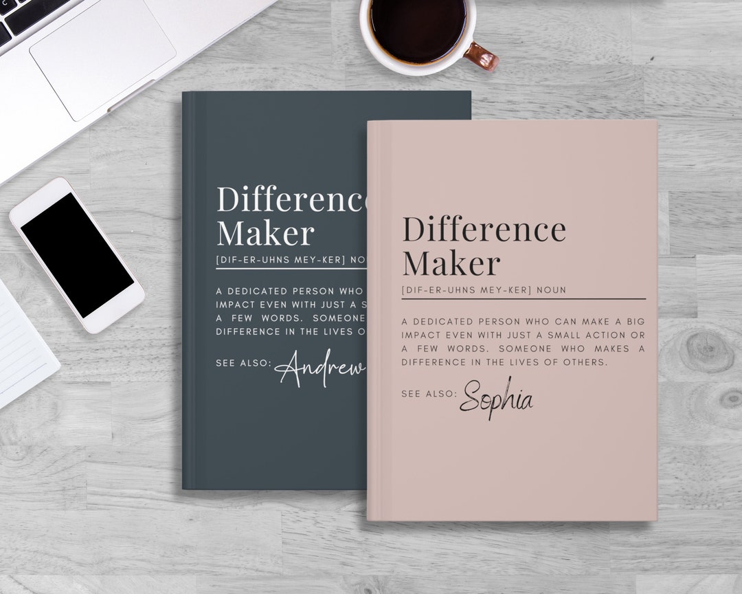 Difference Maker Gift Personalized Journal Difference Maker Definition Journal Custom Definition ...