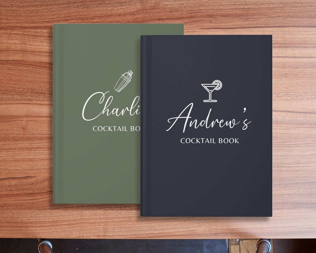 Cocktail Recipe Book Bar Recipe Book Bartender Gift Cocktail Binder Blank Notebook Recipe Book ...