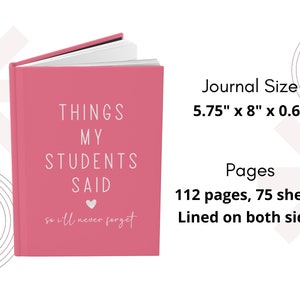 Teacher Journal, Thank You Gift for Teacher, End of Year Teacher ...