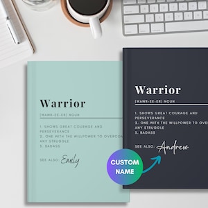 Personalized Warrior Definition, Warrior Definition Journal, Custom ...