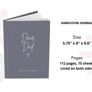 Dear Dad Custom Notebook, Personalized Letters to My Dad Journal ...