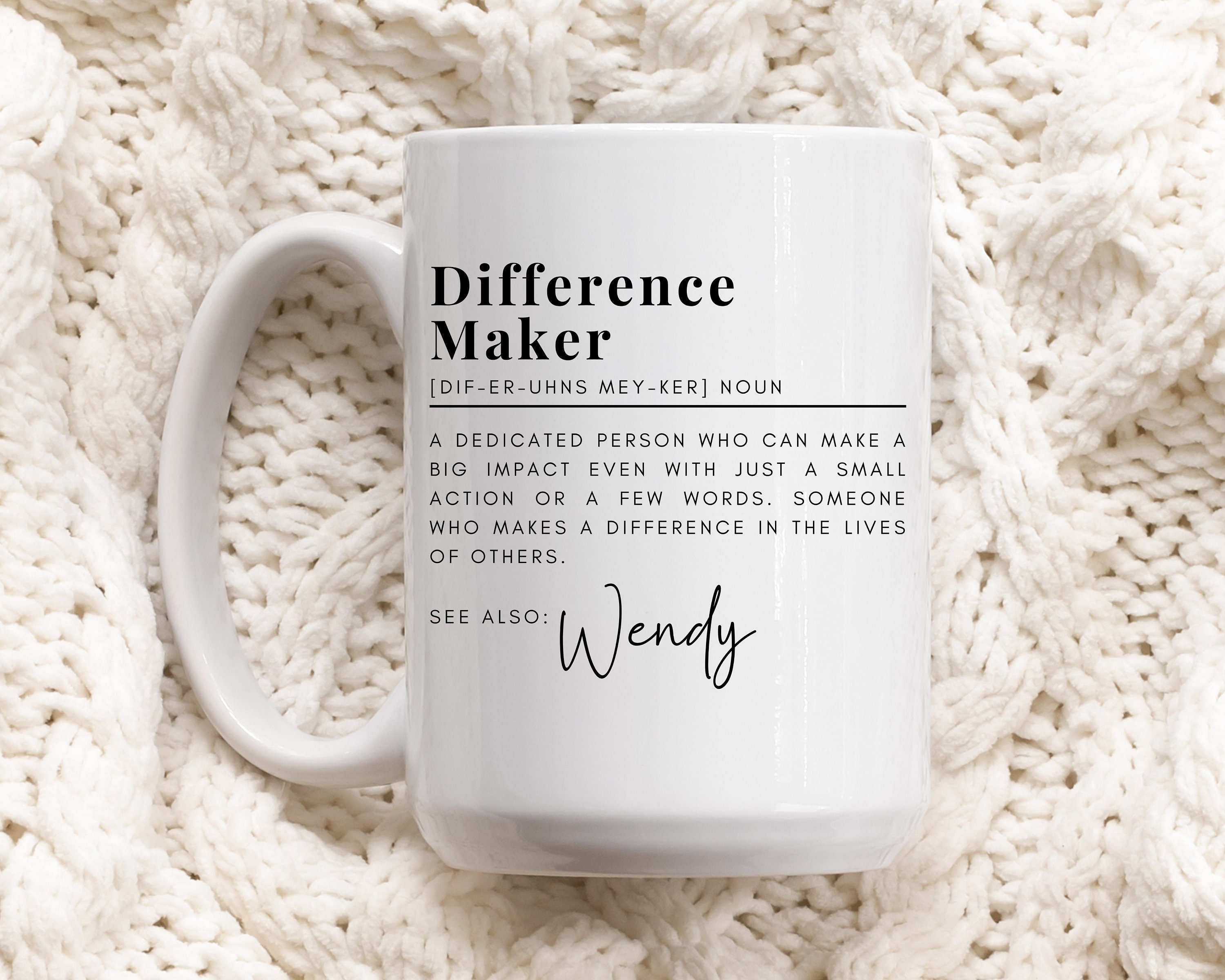 Difference Maker Mug, Coworker Birthday Gift, Difference Maker Gift ...