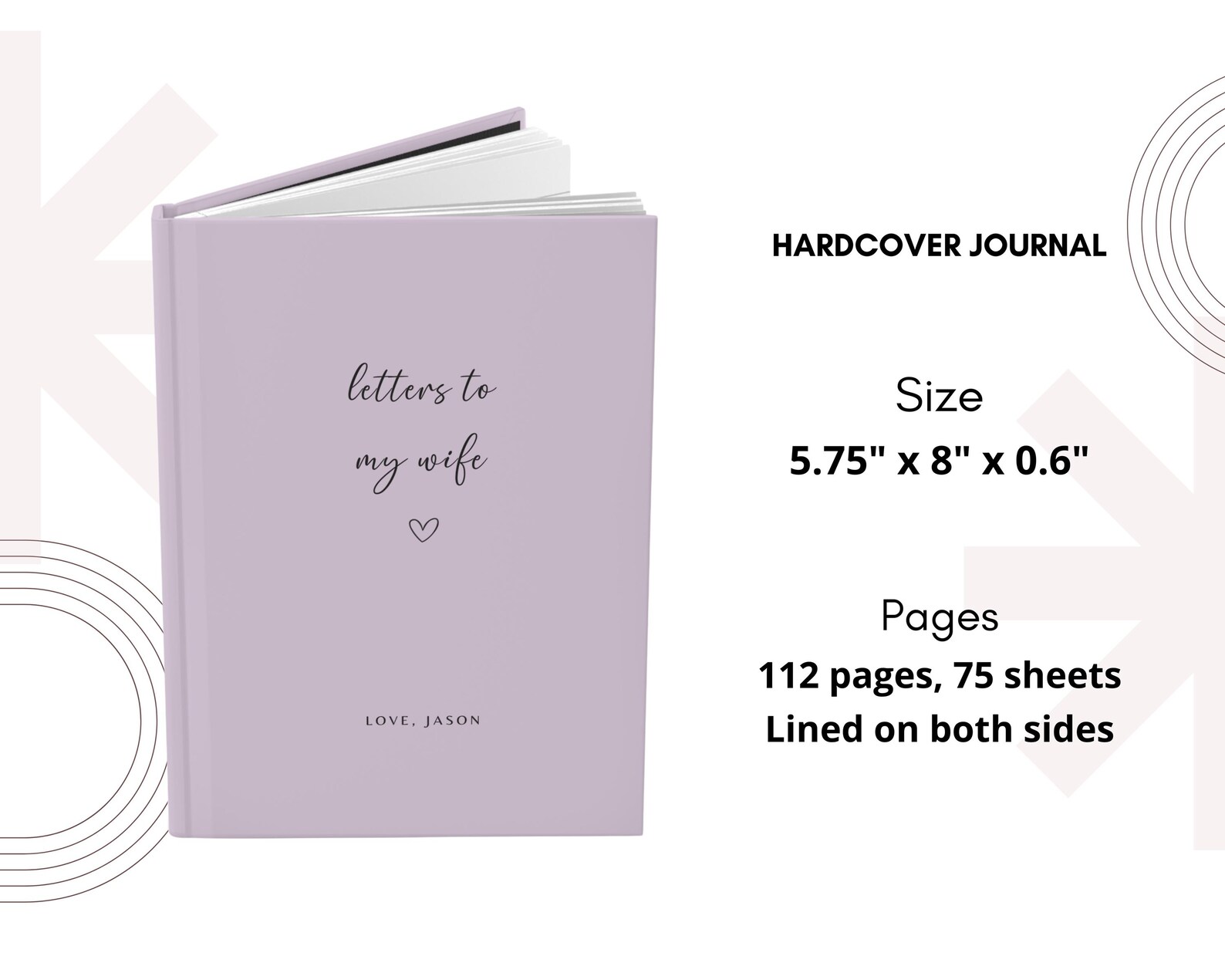 Letters to My Wife, Custom Dear Wife Journal, Personalized Wife Memory ...