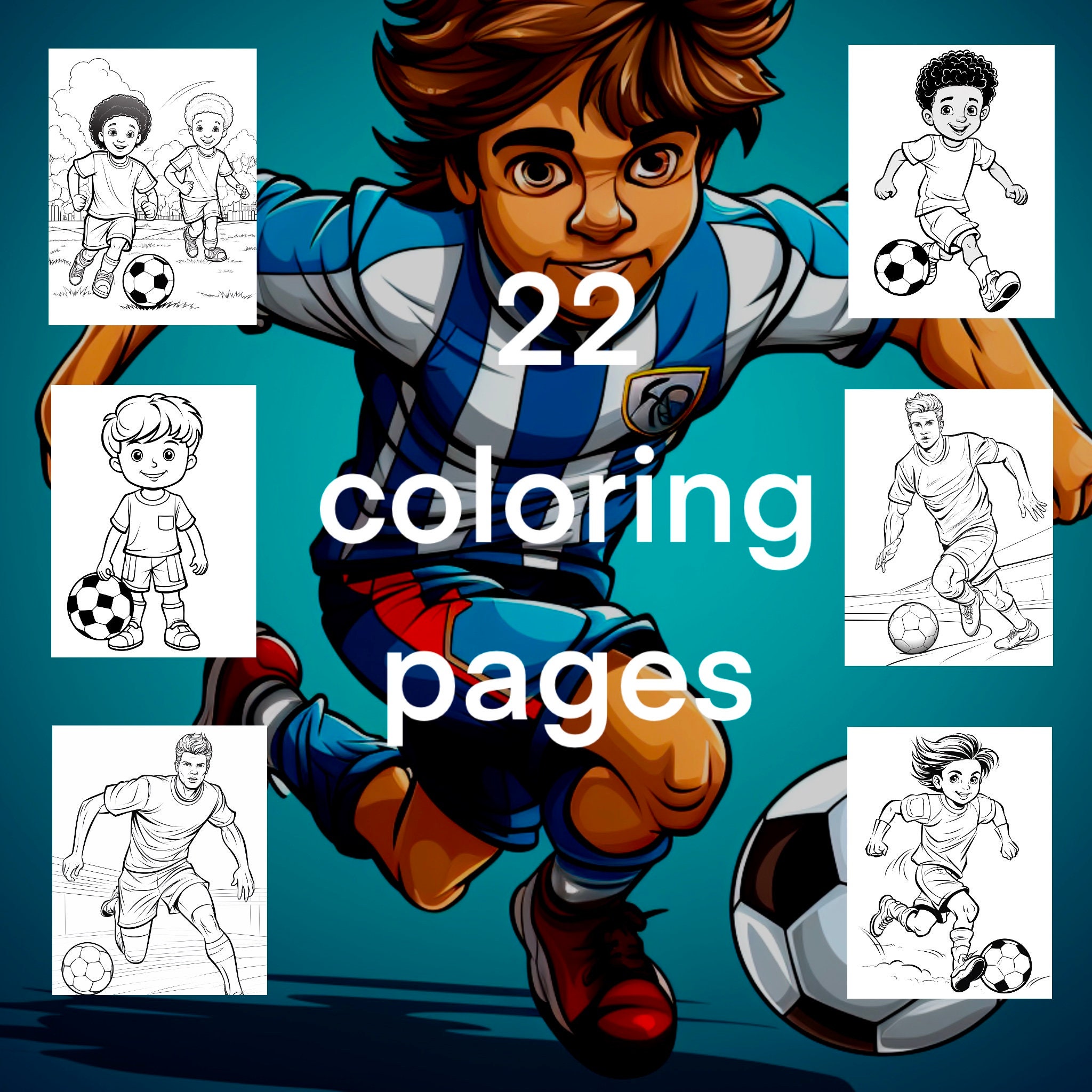 22 Coloring Pictures for Boys Football - Etsy