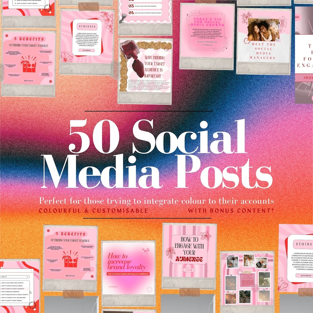 Colourful Instagram Post Templates, Retro Vibes Creative Templates ...