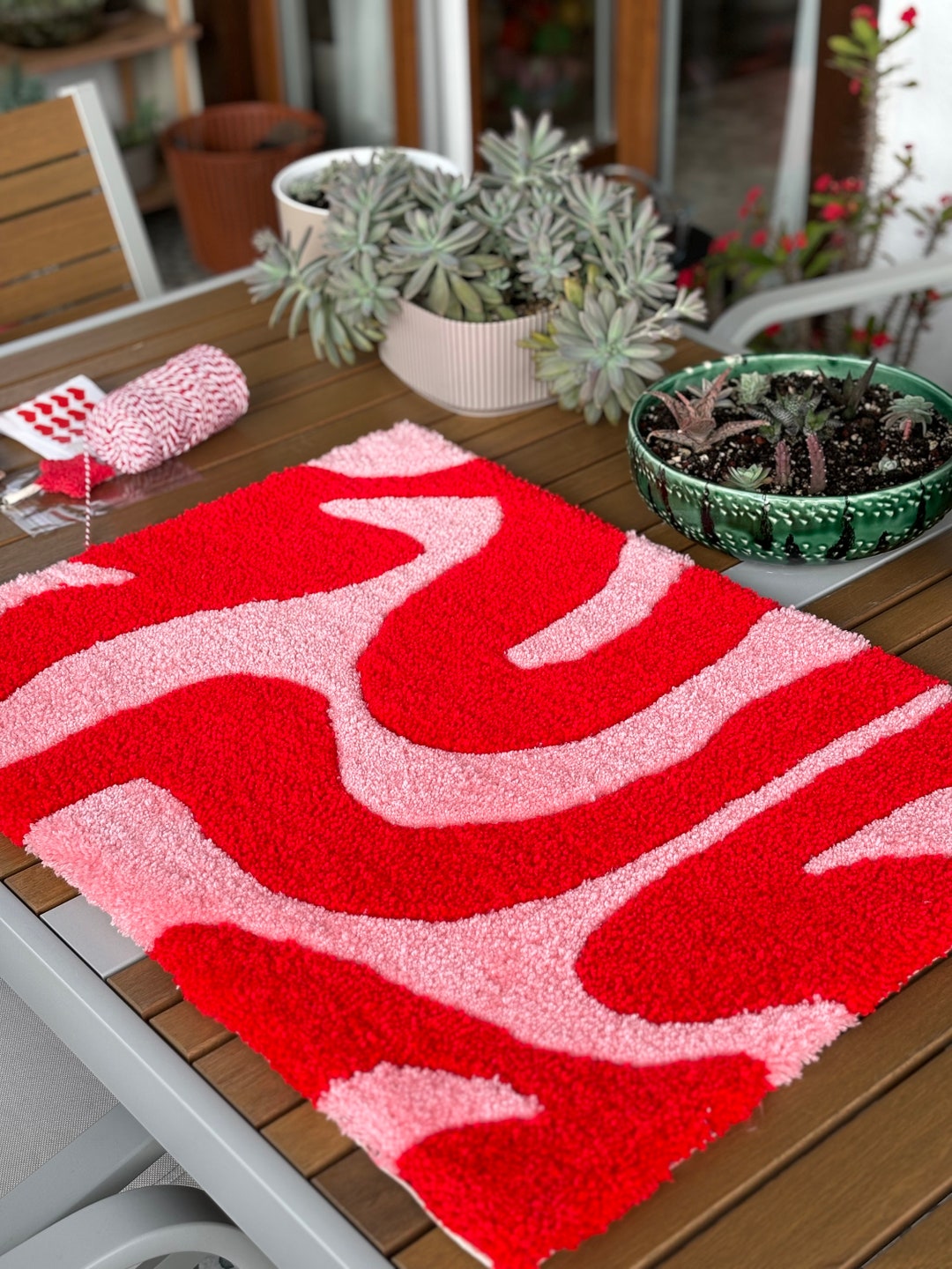 Wave Tufted Rug, Handmade Rug, Tuft Rug, Housewarming Gifts, Fluffy Rug ...