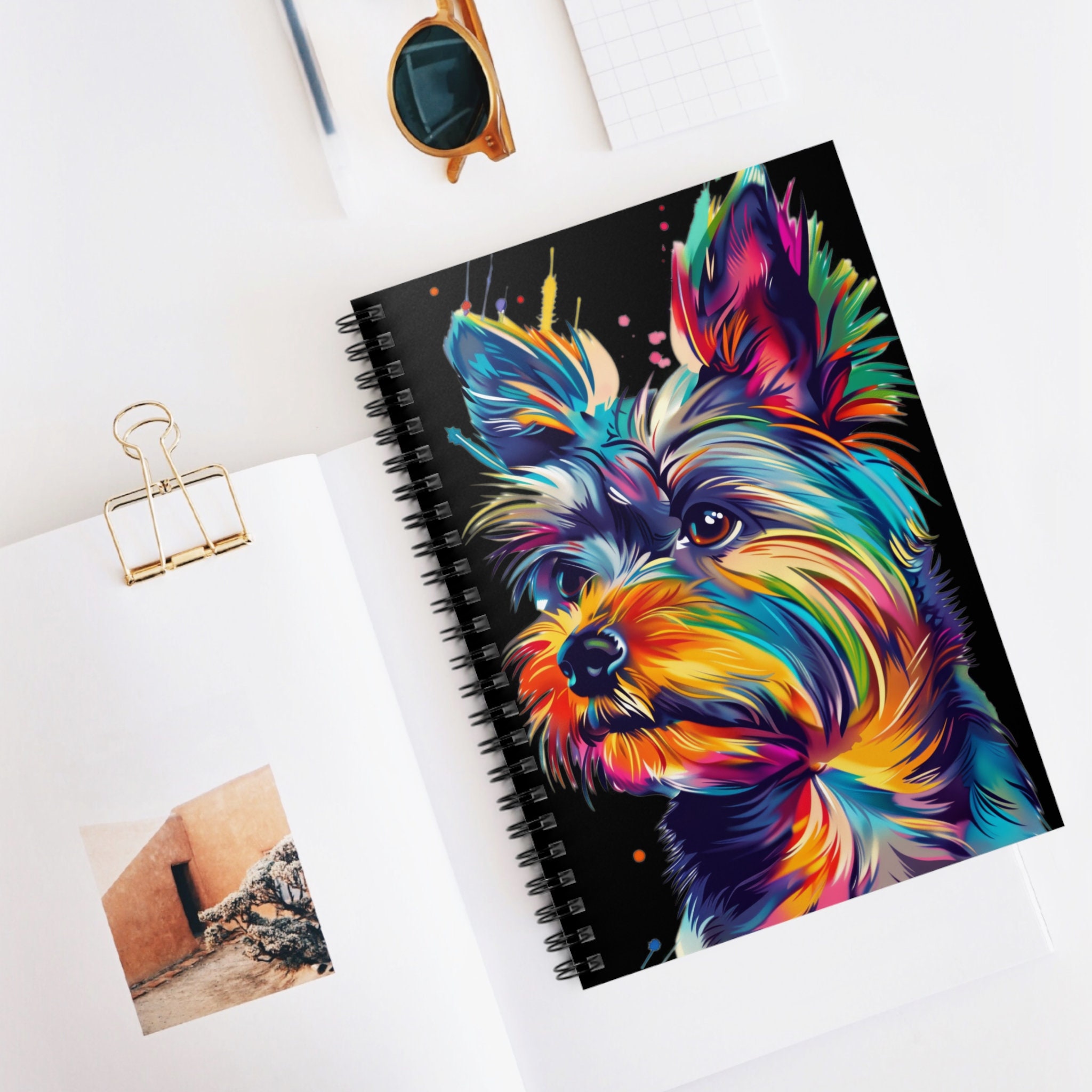 Spiral Notebook Colorful Yorkshire Terrier Journal Yorkie Lover ...