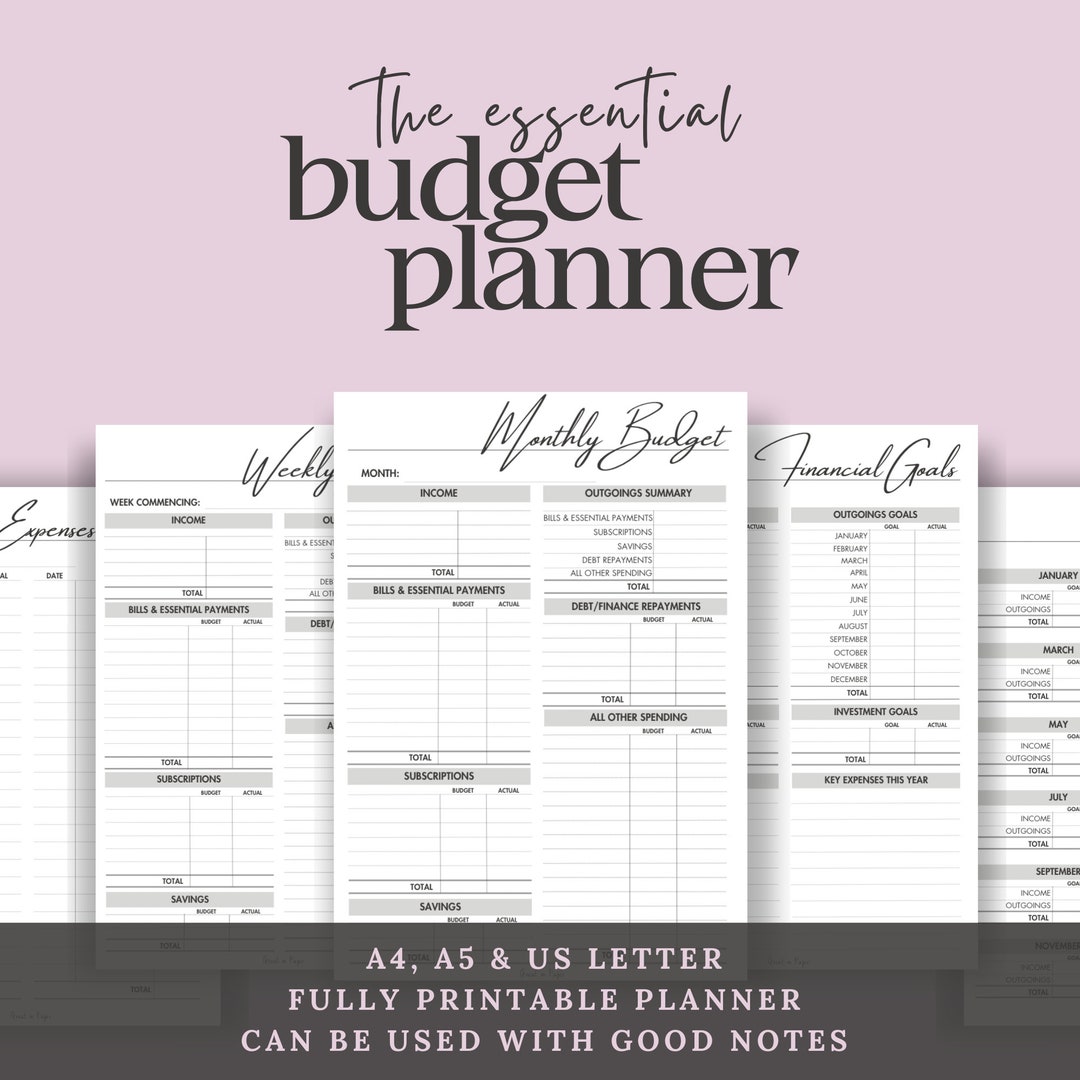 Printable Budget Planner Essentials, Finance Tracker, Small Business ...