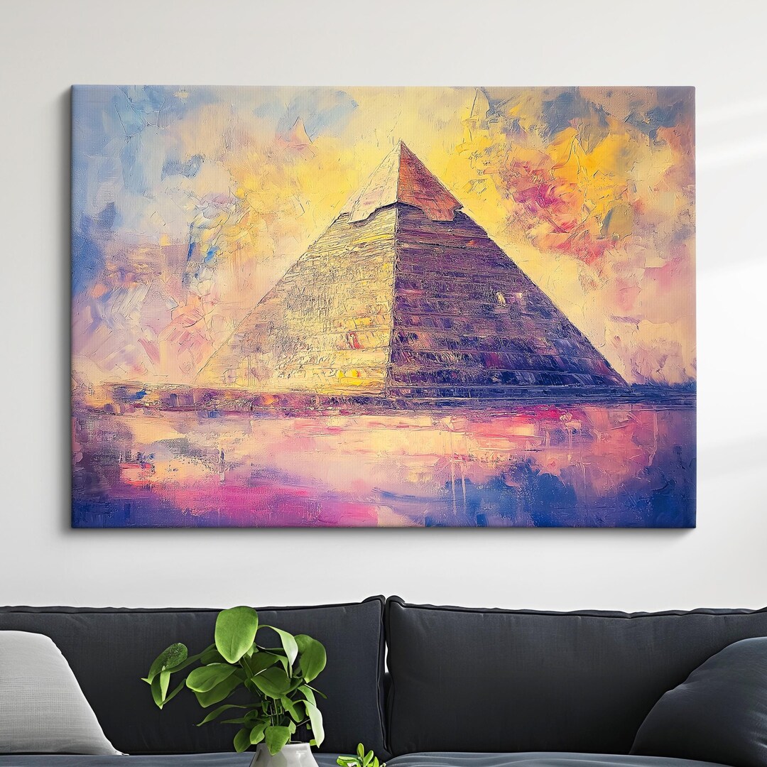Great Pyramid of Giza Abstract Oil Painting Framed Print & Framed ...