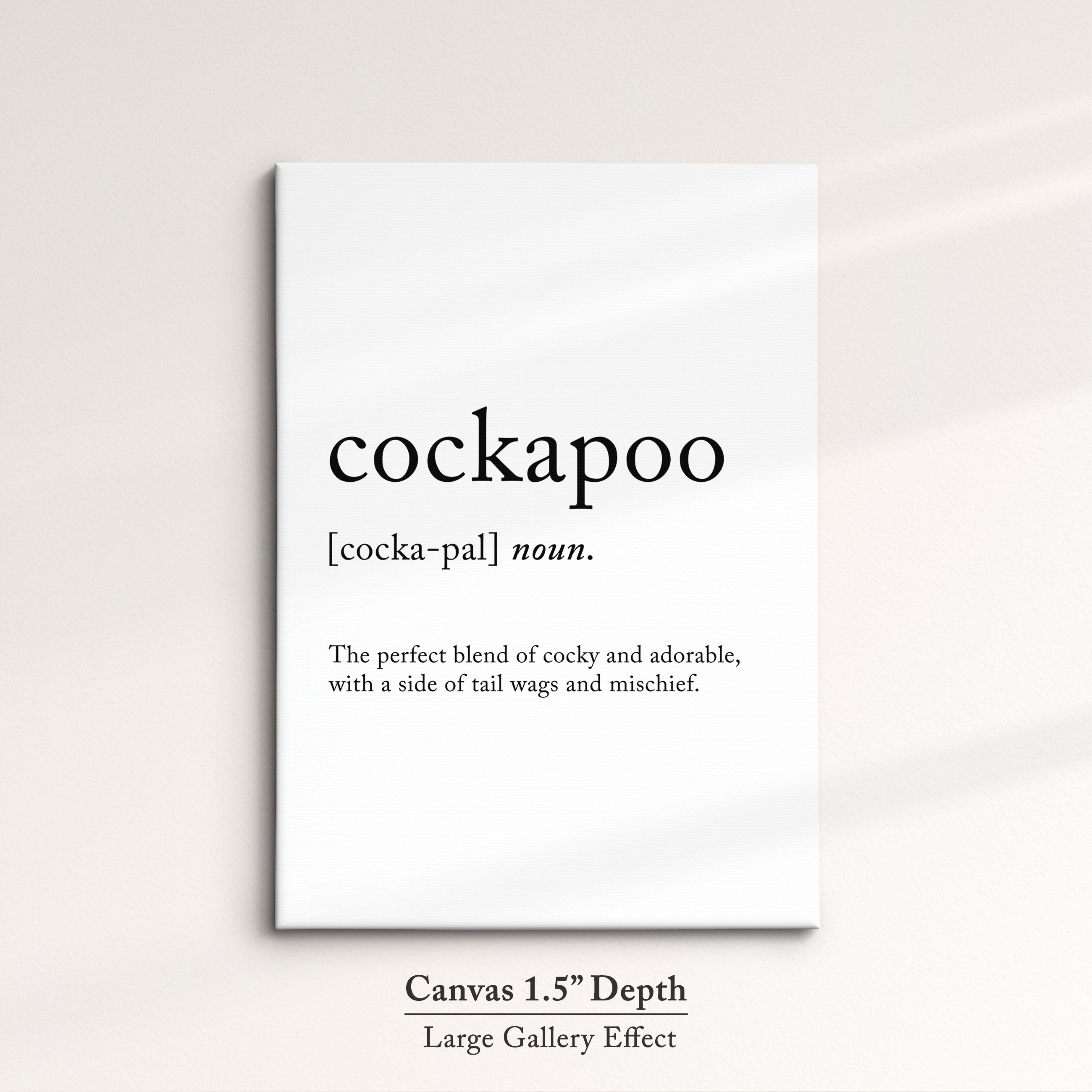 Cockapoo Funny Definition Dictionary Quote Minimalist Framed Print ...