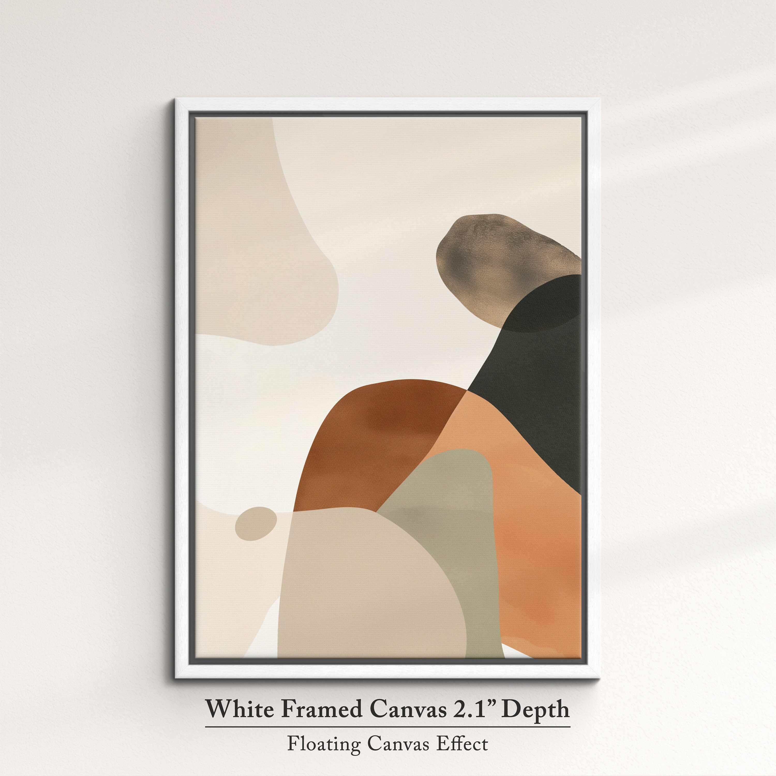 Boho Nordic Shapes Wall Decor Abstract Art Framed Poster Print & Framed ...