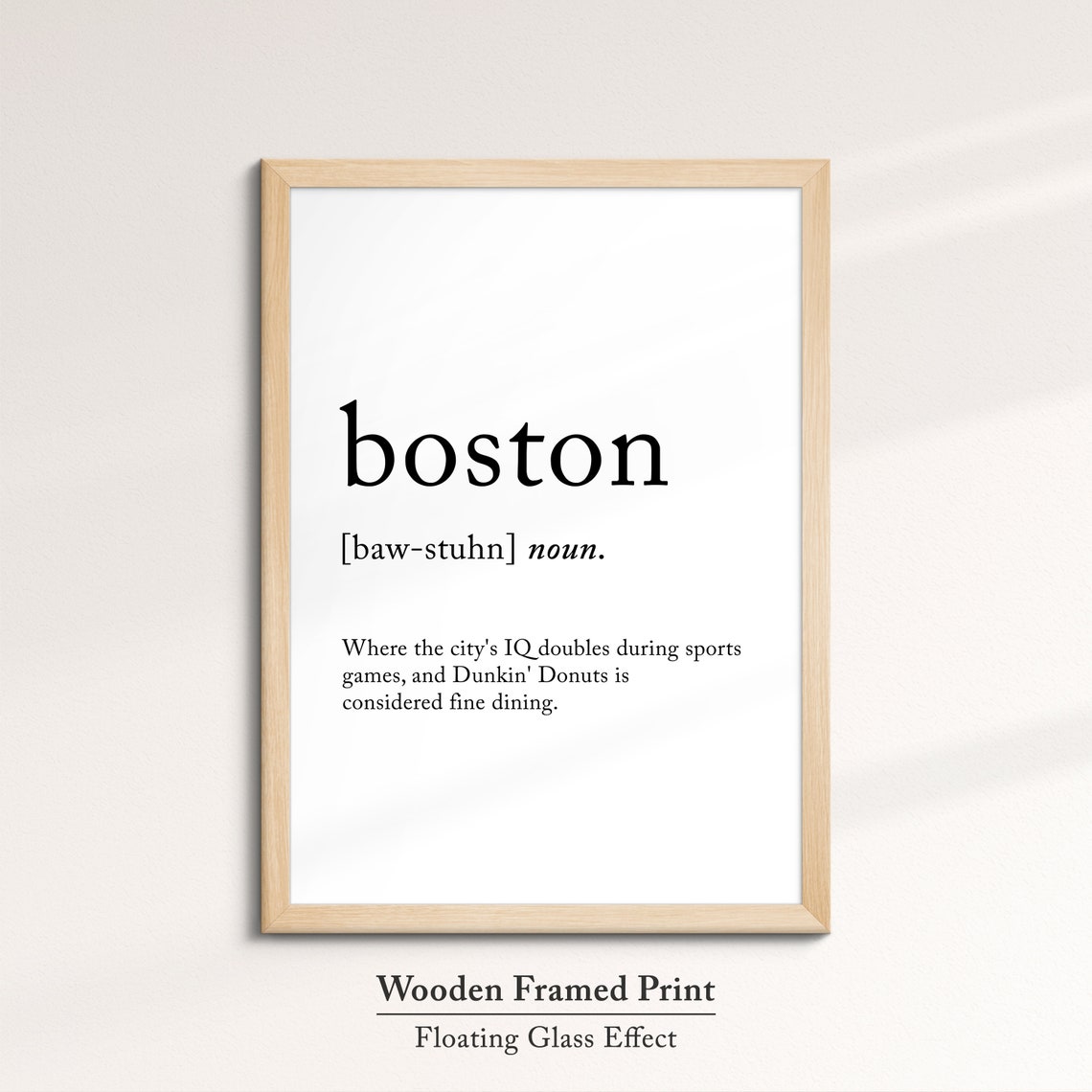 Boston Massachusetts USA Definition Dictionary Funny Quote Minimalist ...