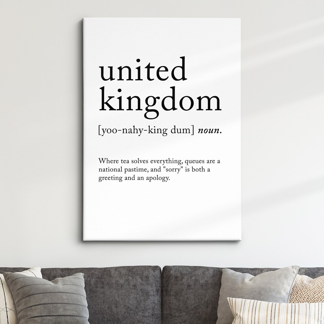 United Kingdom Definition Dictionary Funny Quote Minimalist Framed ...
