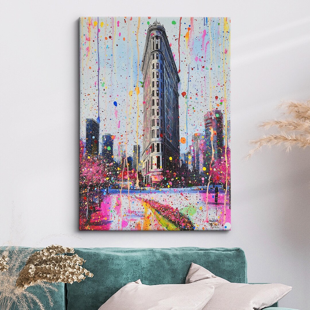 New York Flatiron Building Abstract Oil Painting Framed Print & Framed ...