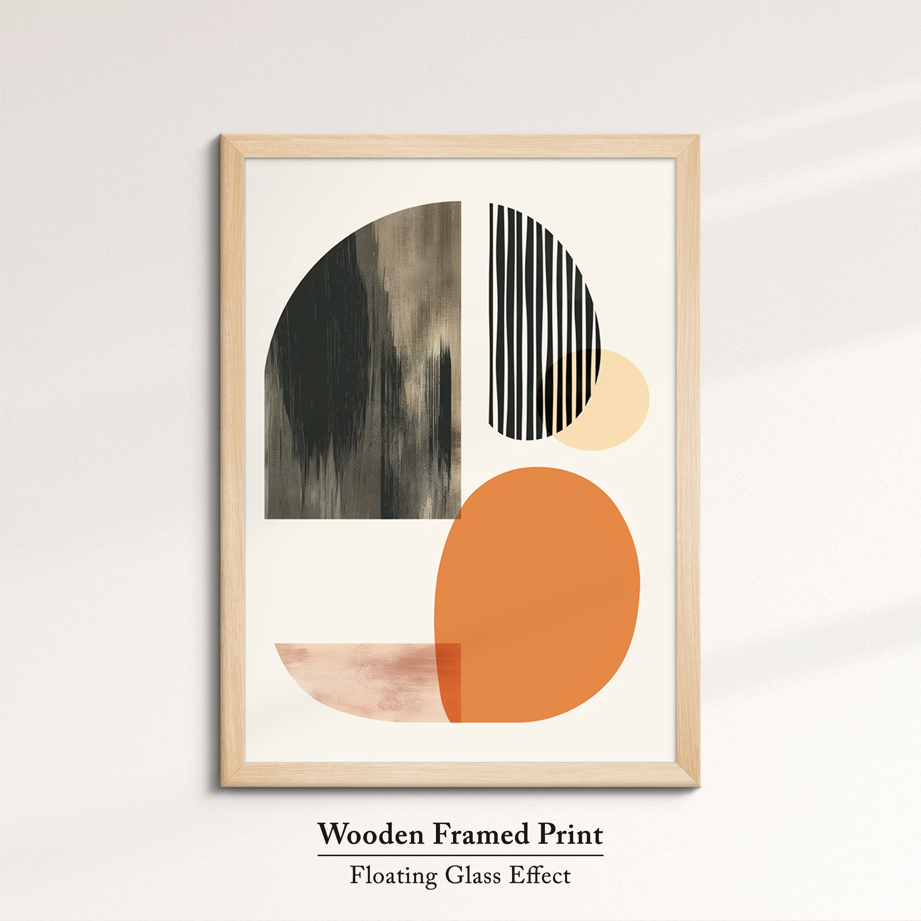 Boho Nordic Shapes Wall Decor Abstract Art Framed Poster Print & Framed ...
