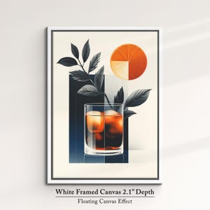 Whisky Beverage Boho Abstract Watercolor Drink Oil Painting Framed ...